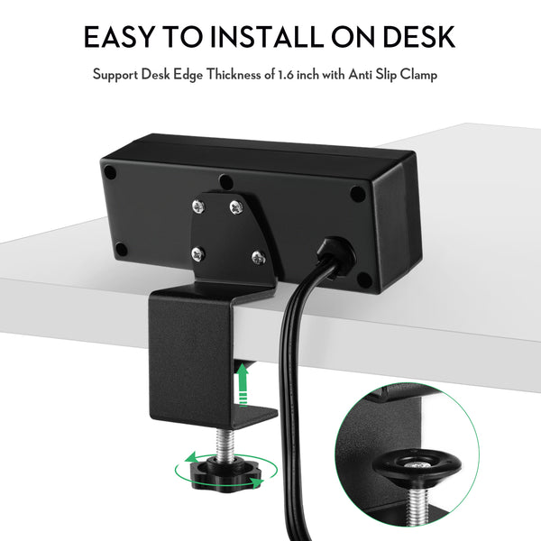 Desk Clamp Power Strip with USB Ports Edge Power Charging Station – 4 ...